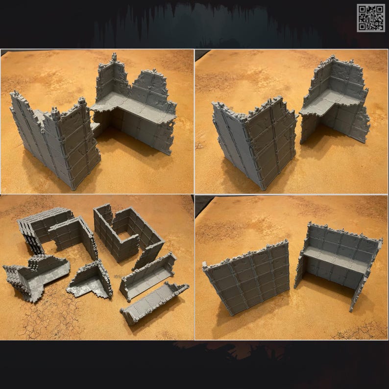 Tabletop Terrain Set "imperial Ruins High" / Compatible With Warhammer ...