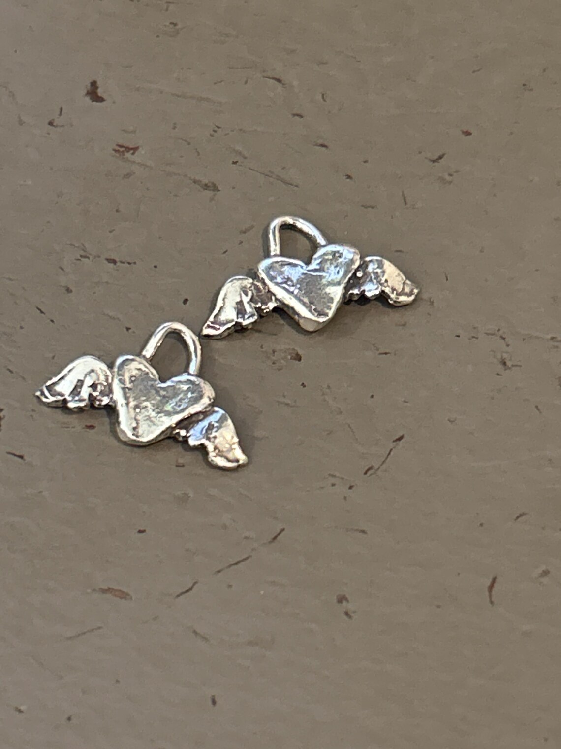Winged Heart Charm Sterling Silver 001/CH440 - Etsy