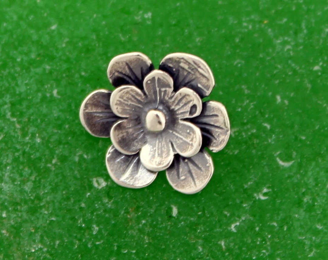 Button Sterling Silver Flower Clasp - Etsy