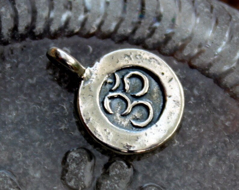 OHM OM Charm Chakra Charm Sterling Silver - Etsy