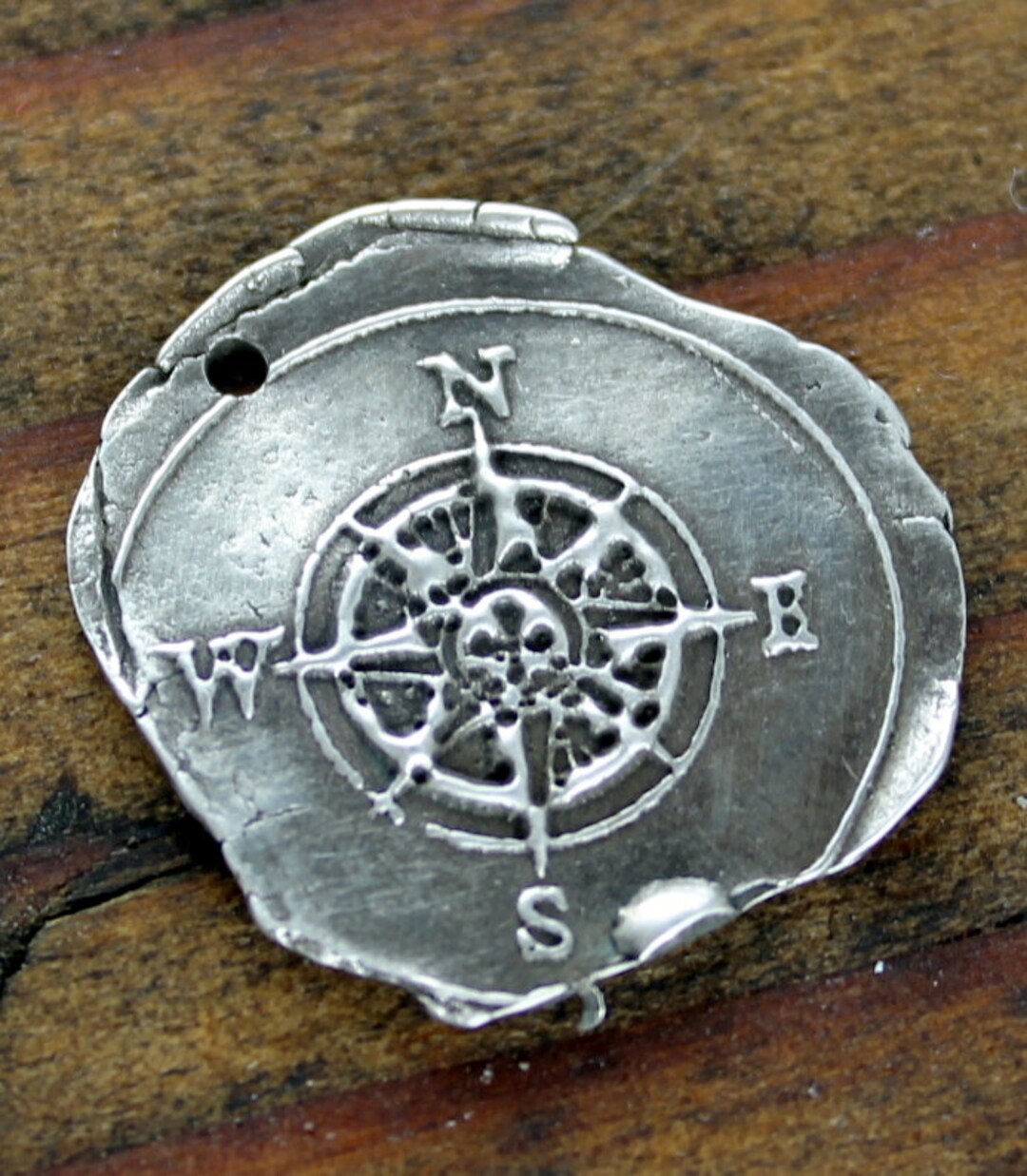 Compass Charm Sterling Silver Compass Pendant - Etsy