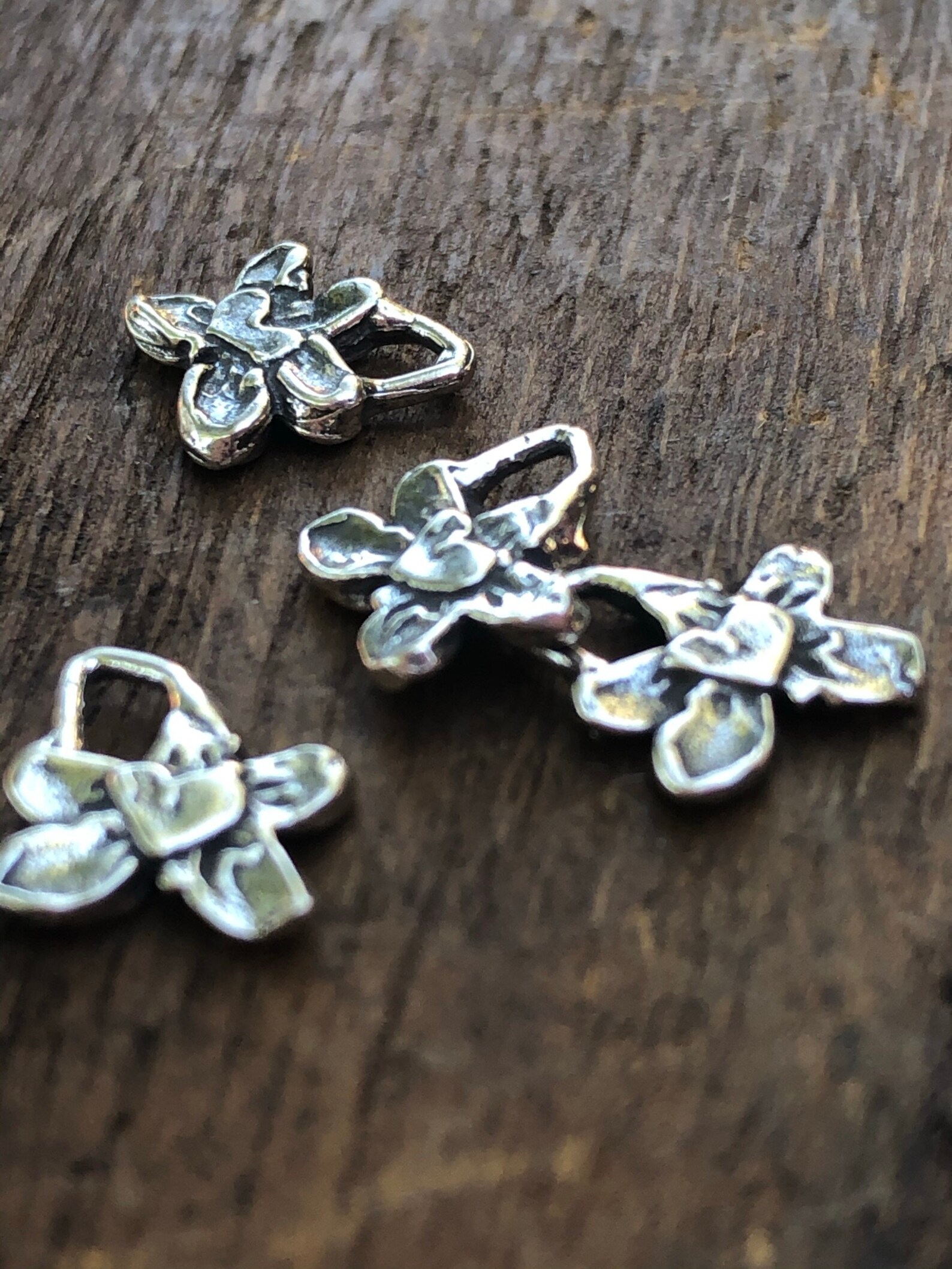 Flower Charm Sterling Silver Handmade Flower With Heart 00/CH13 - Etsy