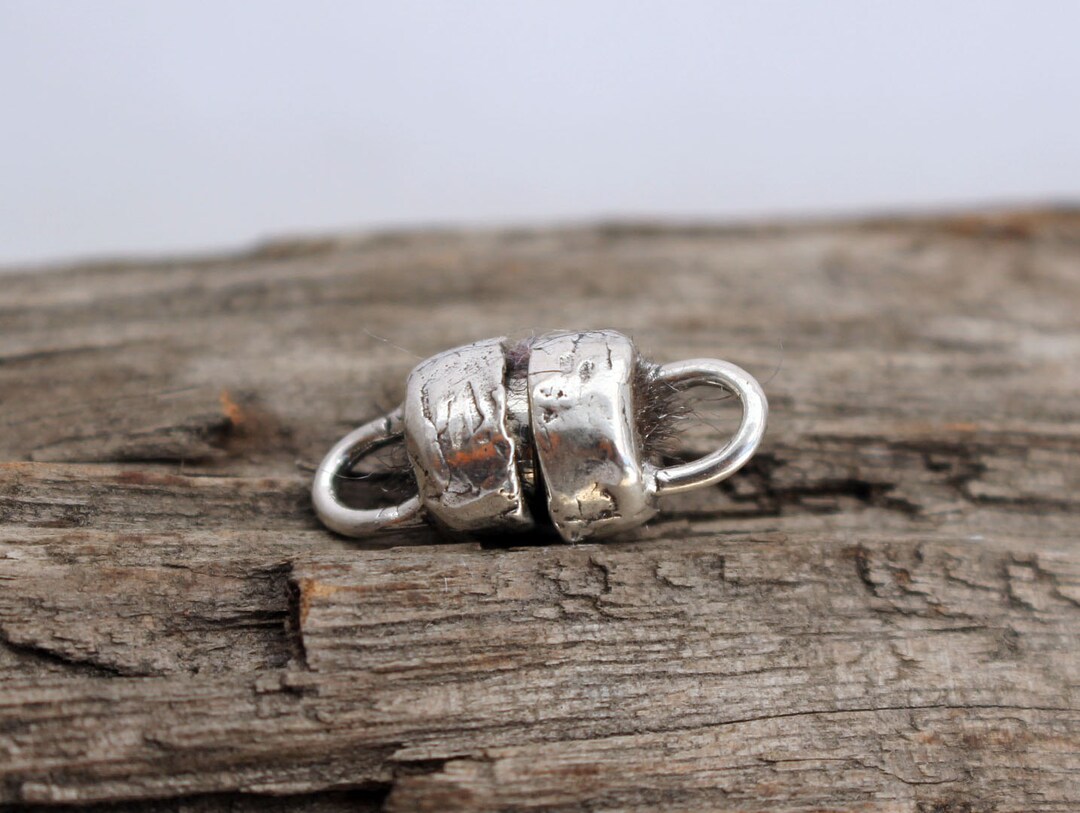 Magnetic Clasp Sterling Silver Large Organic Magnetic Closure - Etsy