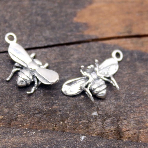 Sterling Silver Beehive Charm With Bronze Bee Bee Charm Bee - Etsy