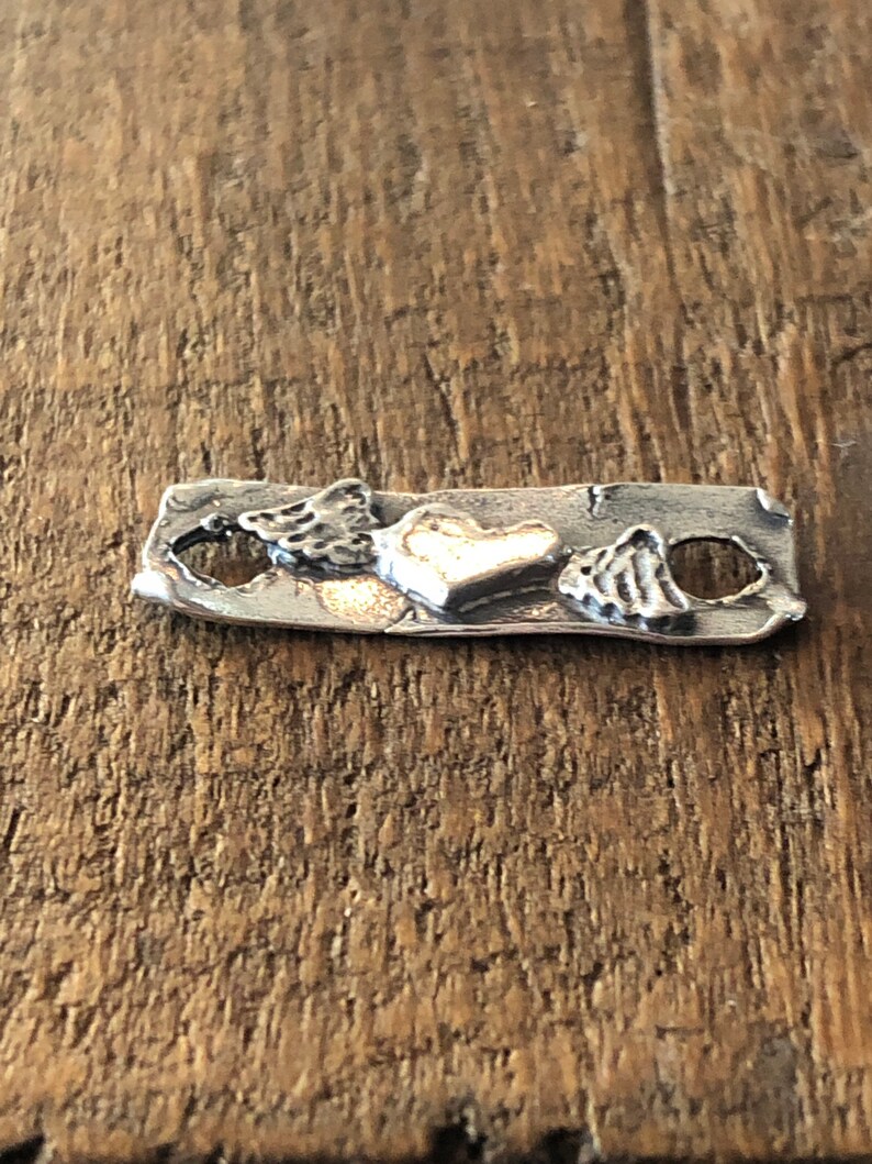 Link Flying Heart Sterling Silver Organic CL104 - Etsy