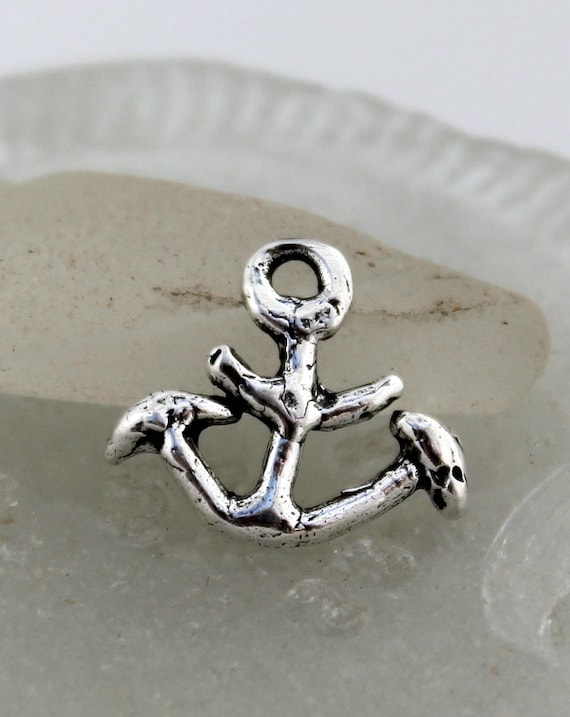 Small Anchor Artisan Sterling Silver Charm | Etsy
