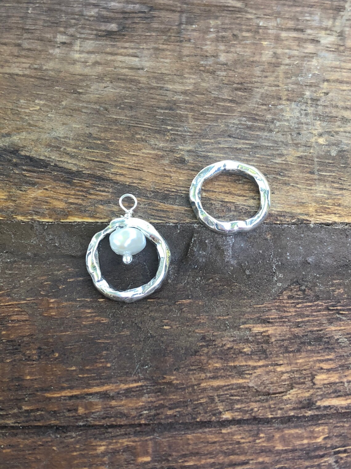 Circle Charm Artisan Circle Finding Sterling Silver 001 /CD59 - Etsy