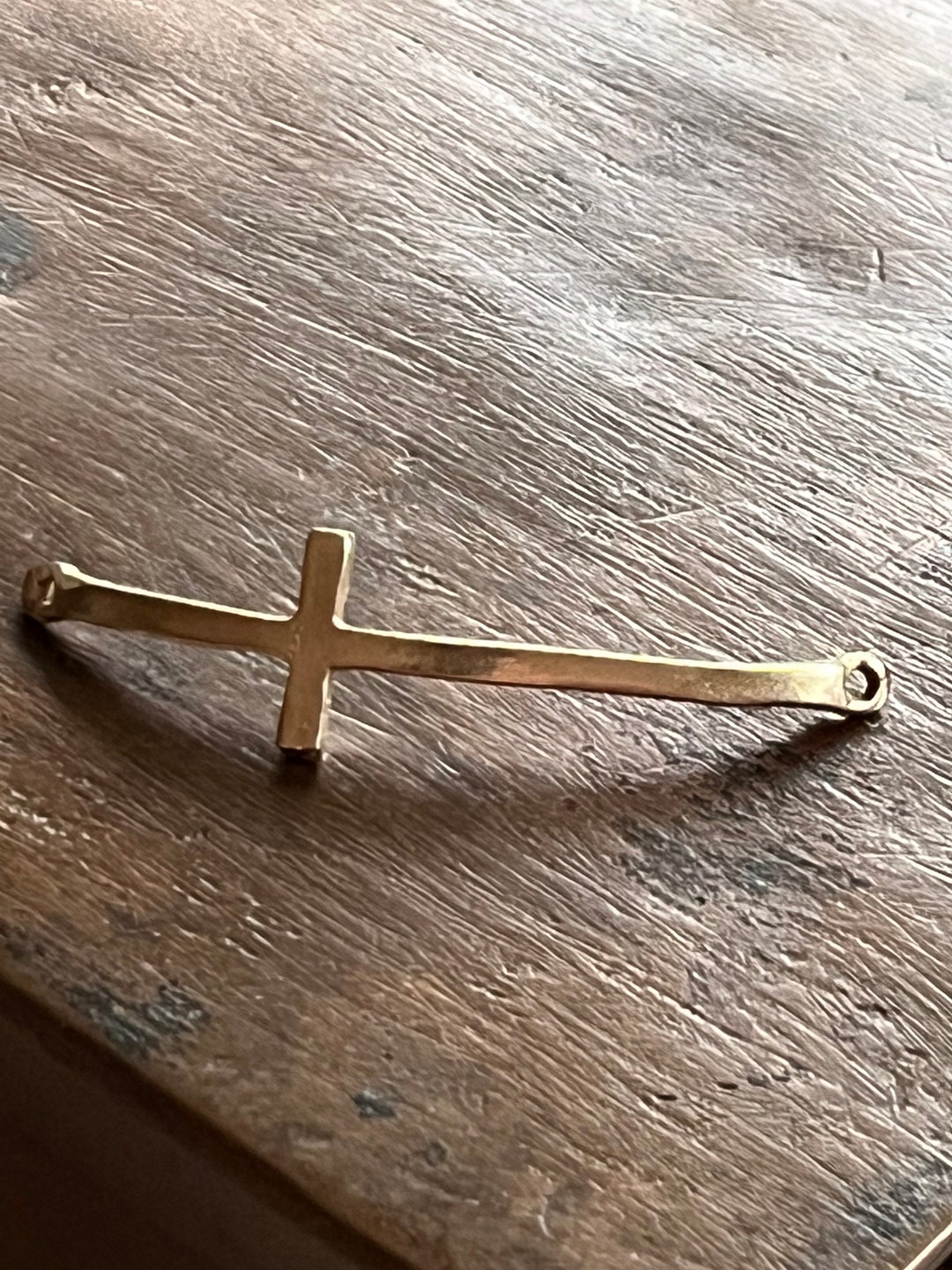 Sideways Cross Bronze Bracelet Link - Etsy