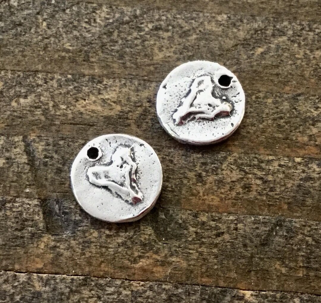 Heart Charms TWO Organic Sterling Silver 002/ch801 - Etsy