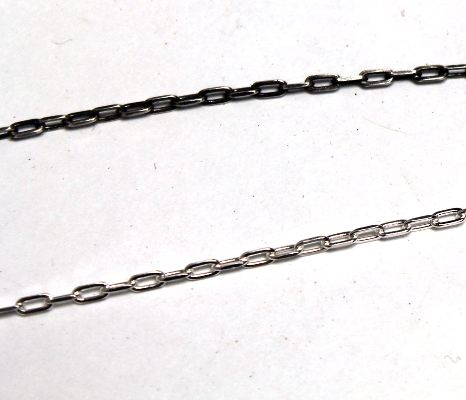 Necklace Sterling Silver Oxidized Drawn Cable Chain 3.6x1.7mm | Etsy