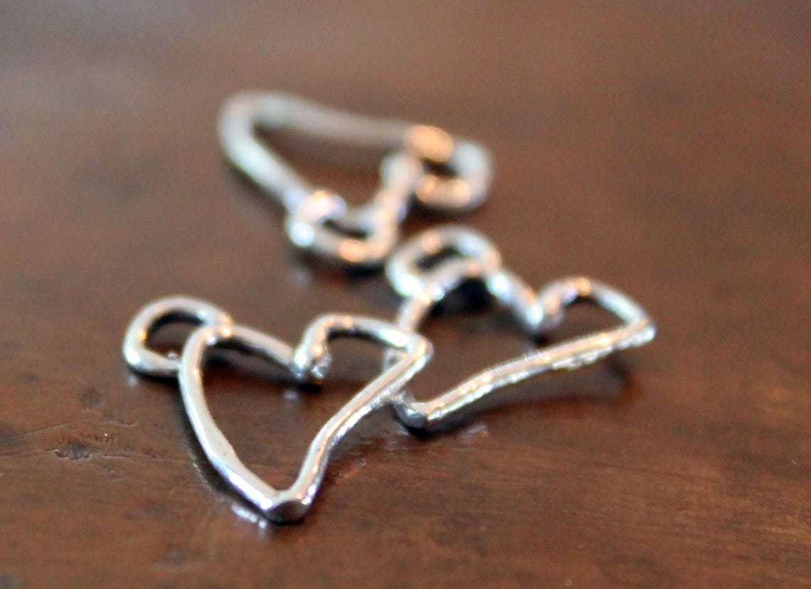 TWO Thin Open Heart Charms 002/CH117 - Etsy