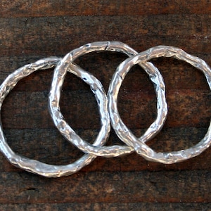 Links Round Artisan Made Rustic Sterling Silver 1/LL201 - Etsy