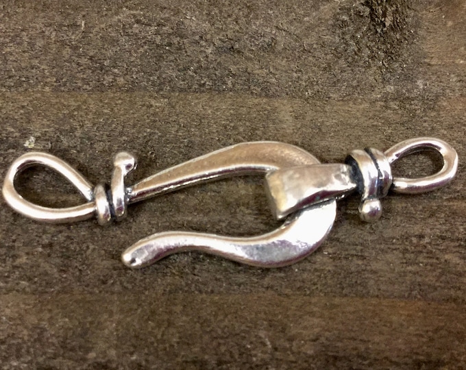 Hook and Eye Clasp Large Sterling Silver Twist Clasp - Etsy