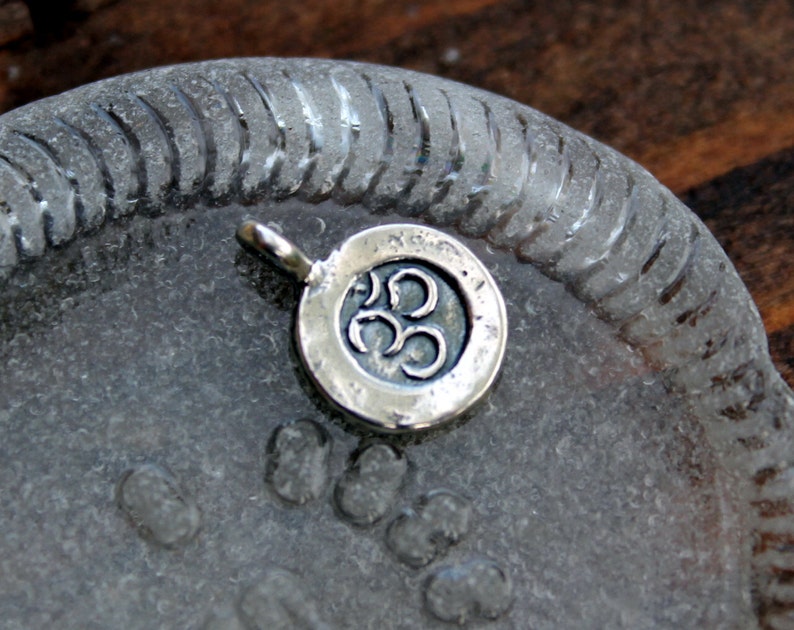 OHM OM Charm Chakra Charm Sterling Silver - Etsy
