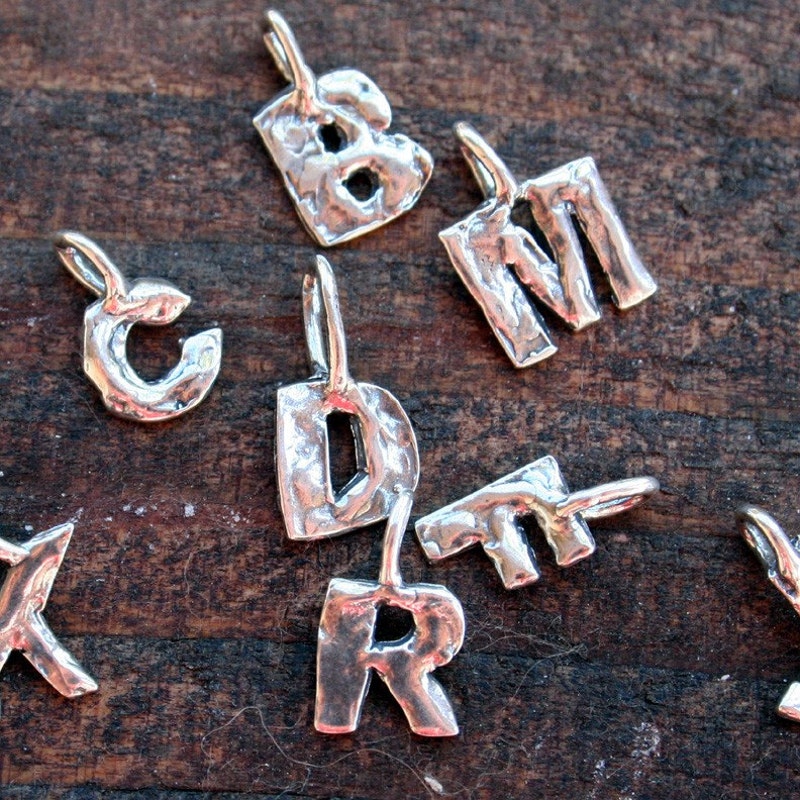 Sterling Silver Letters Charms - Etsy