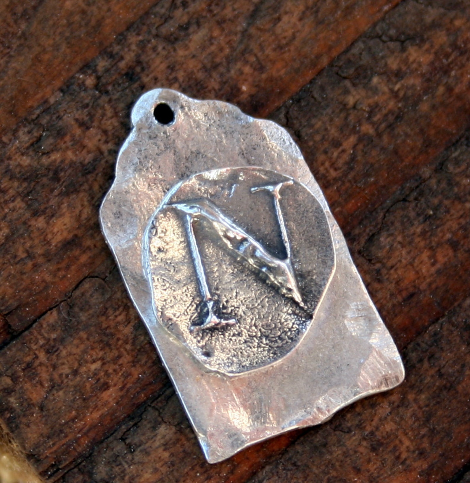 Initial Charm Tag Sterling Silver Letter | Etsy