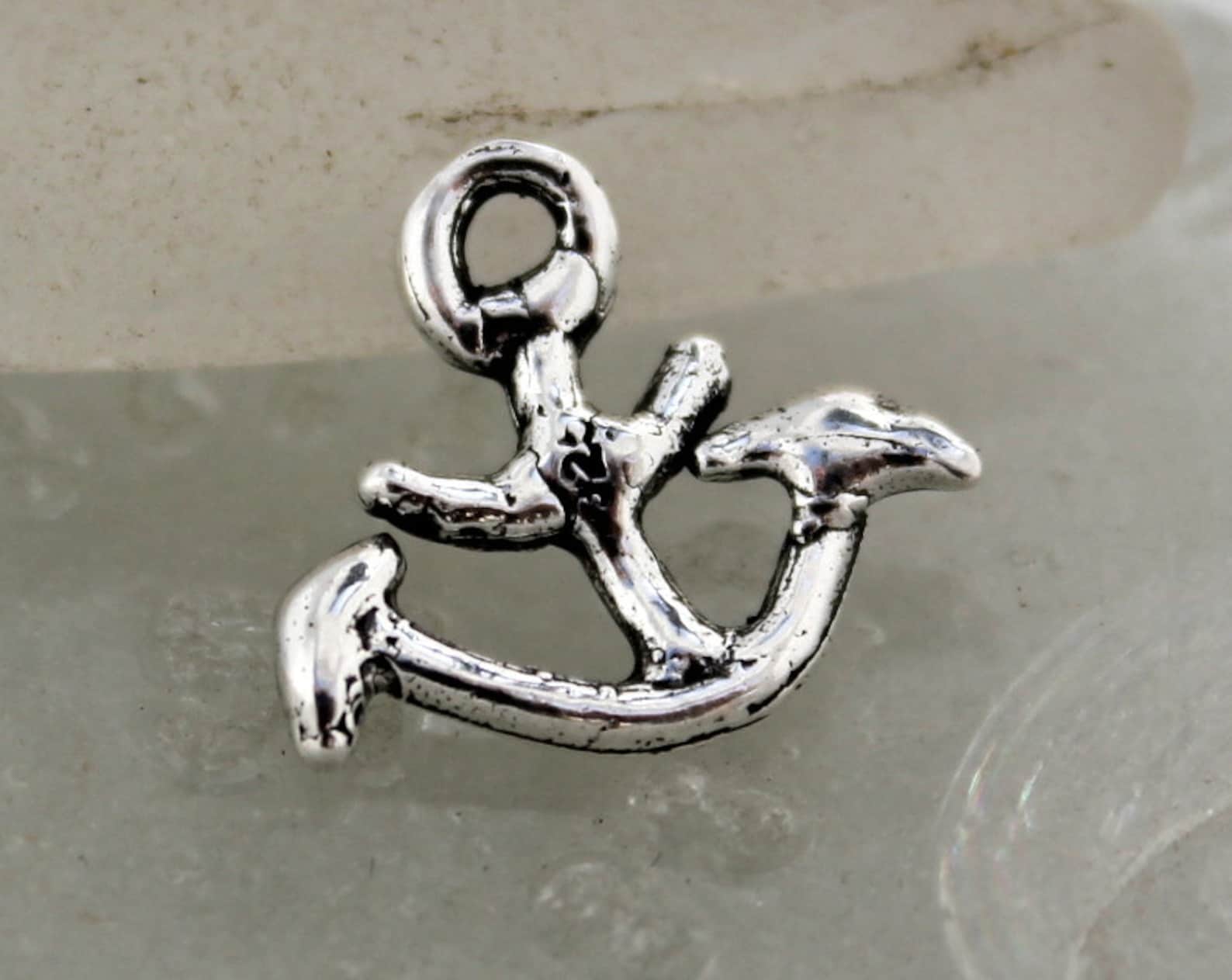 Small Anchor Artisan Sterling Silver Charm | Etsy