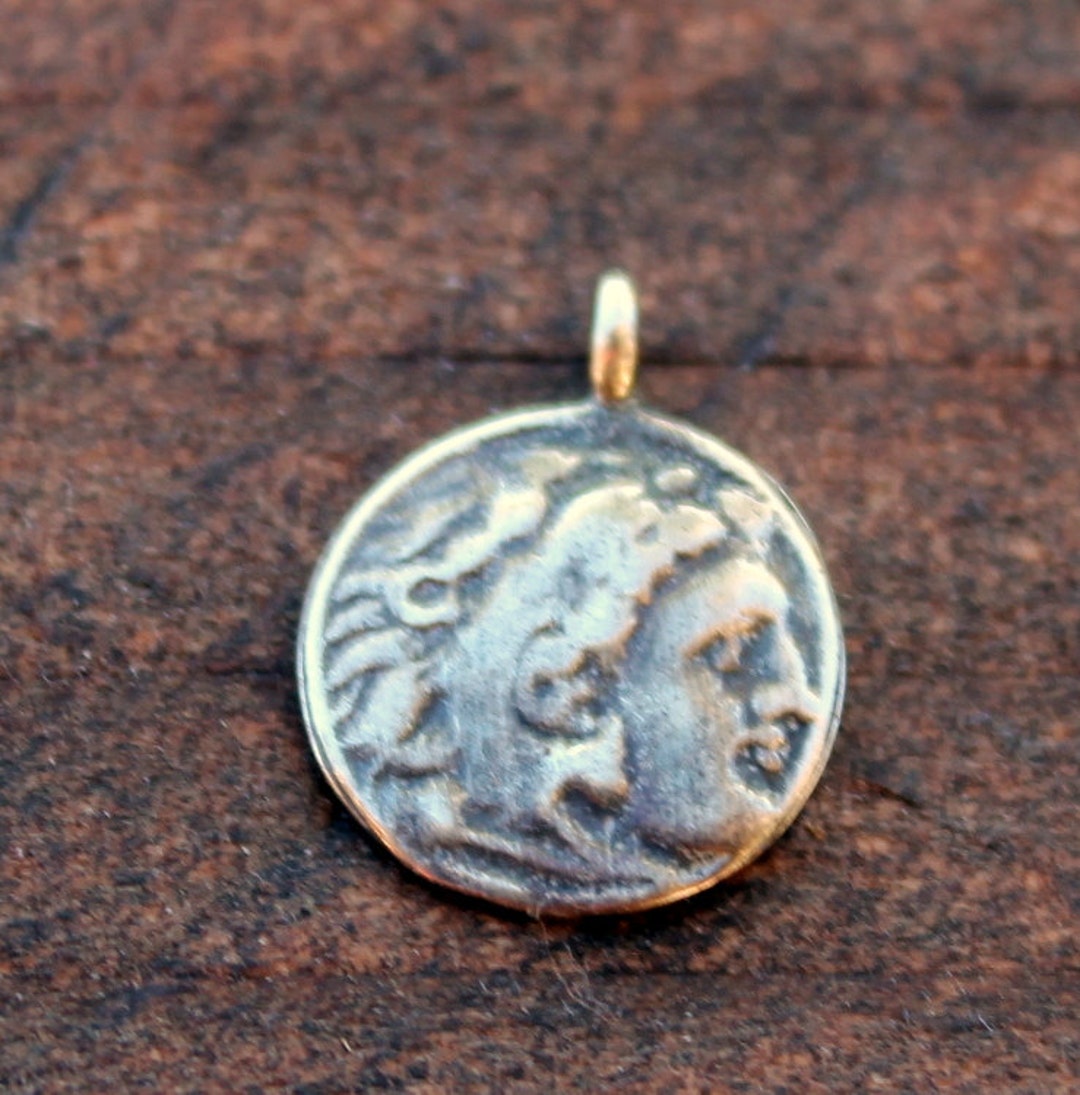 Small Greek Coin in Sterling CC03 - Etsy