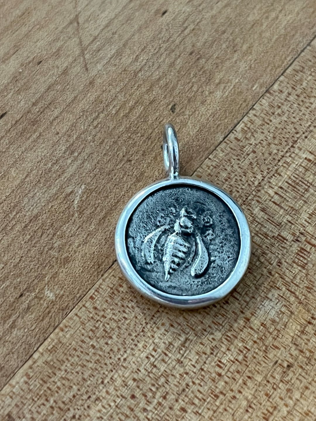 Greek Style Bee Coin Two Tone Bronze Sterling Charm Pendant Replica 002 ...
