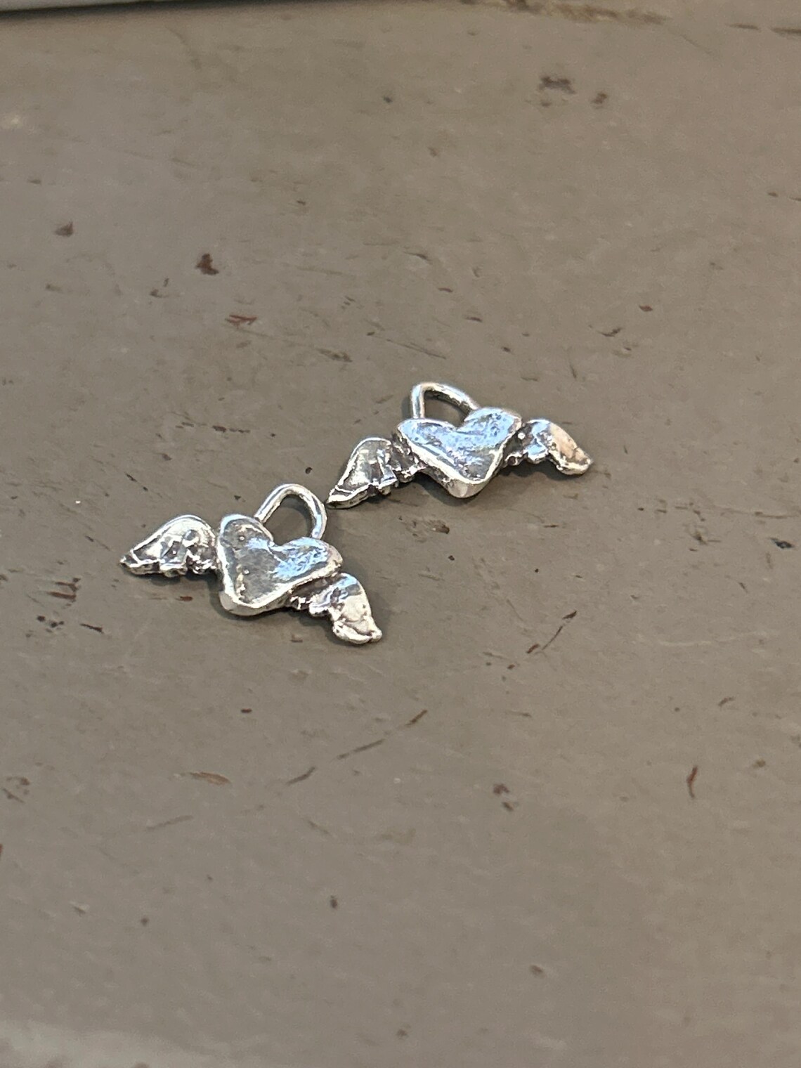 Winged Heart Charm Sterling Silver 001/CH440 - Etsy