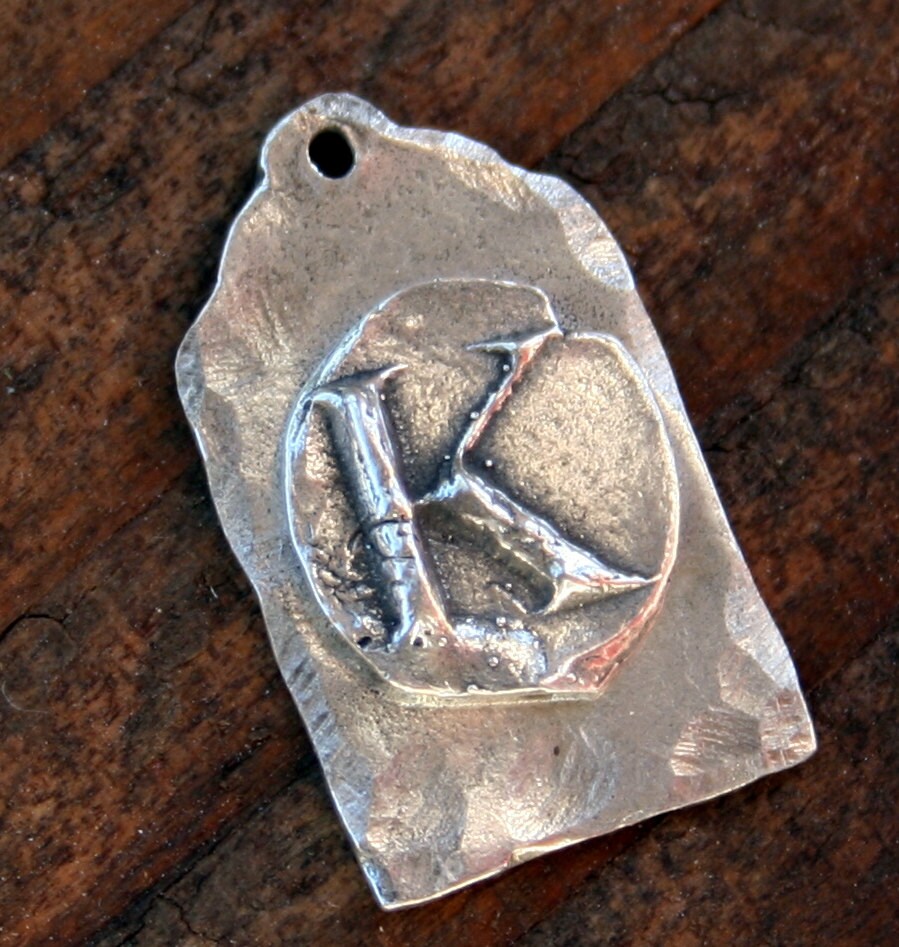 Initial Charm Tag Sterling Silver Letter | Etsy