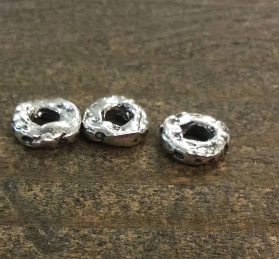 Spacers dimpled Sterling Silver Round Spacers 002/SL85 | Etsy