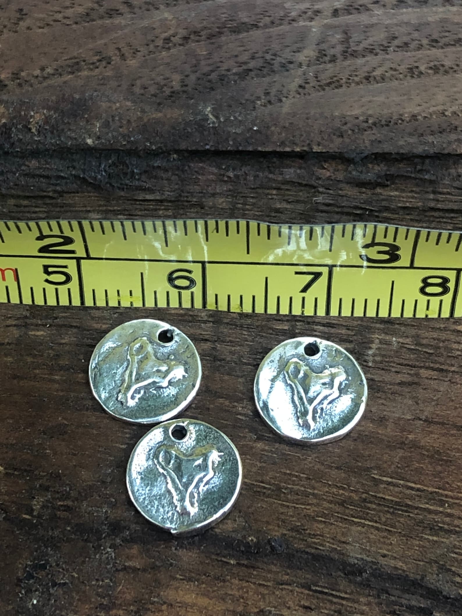 Heart Charms TWO Organic Sterling Silver 002/ch801 - Etsy