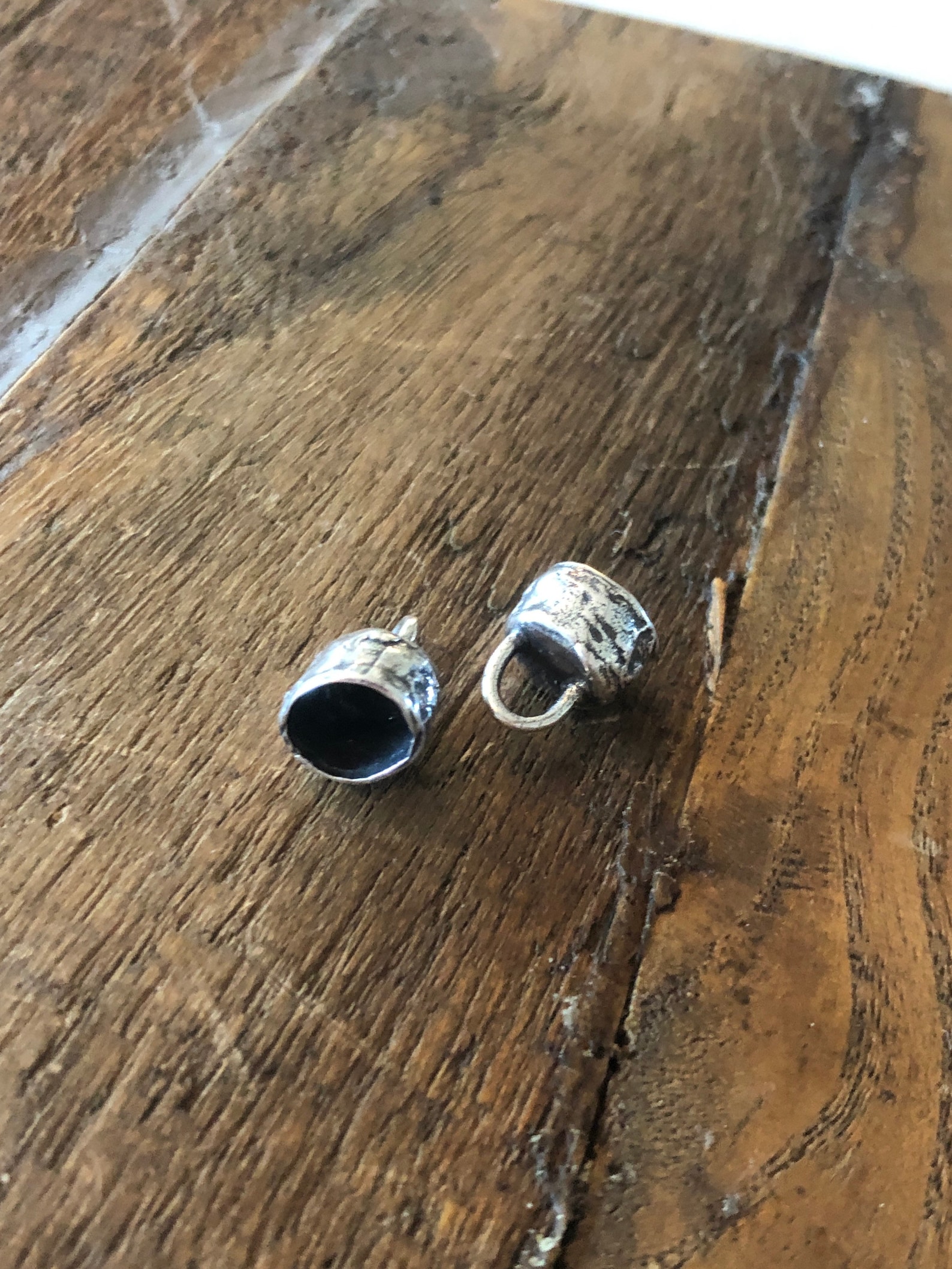 Large Organic End Caps Sterling TWO 002/EC04 | Etsy