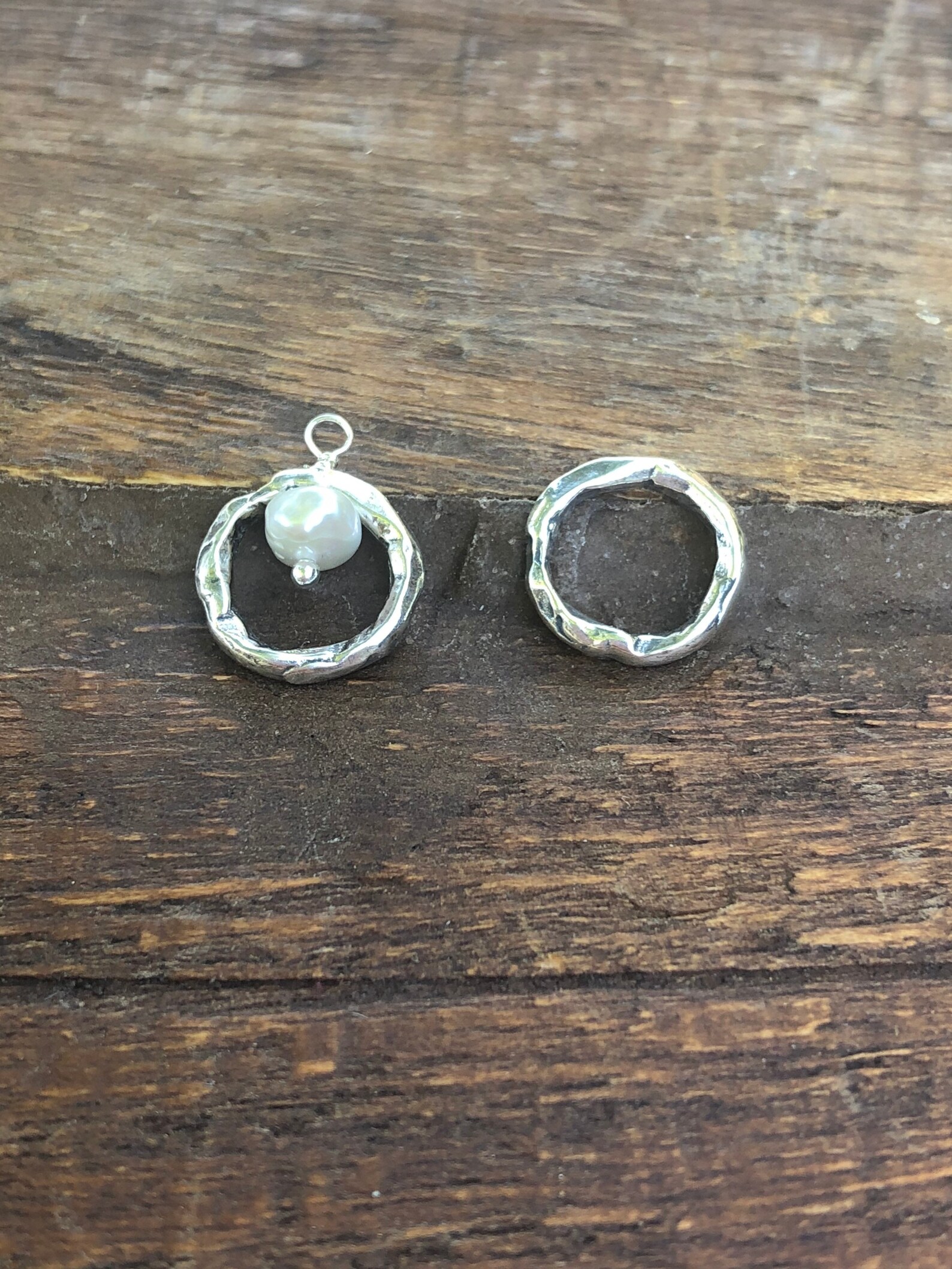 Circle Charm Artisan Circle Finding Sterling Silver 001 /CD59 - Etsy