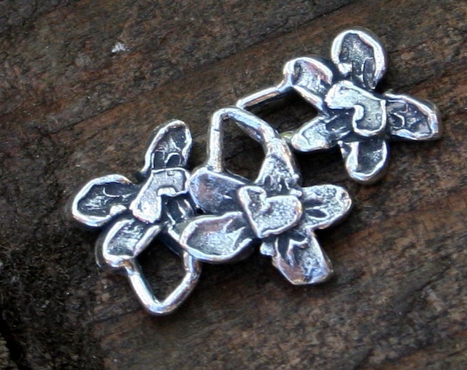 Flower Charm Sterling Silver Handmade Flower With Heart 00/CH13 - Etsy
