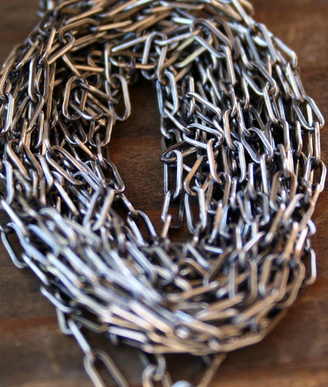 Paper Clip Chain Inch Sterling Silver Oxidized Drawn Cable Chain 6 X 2. ...