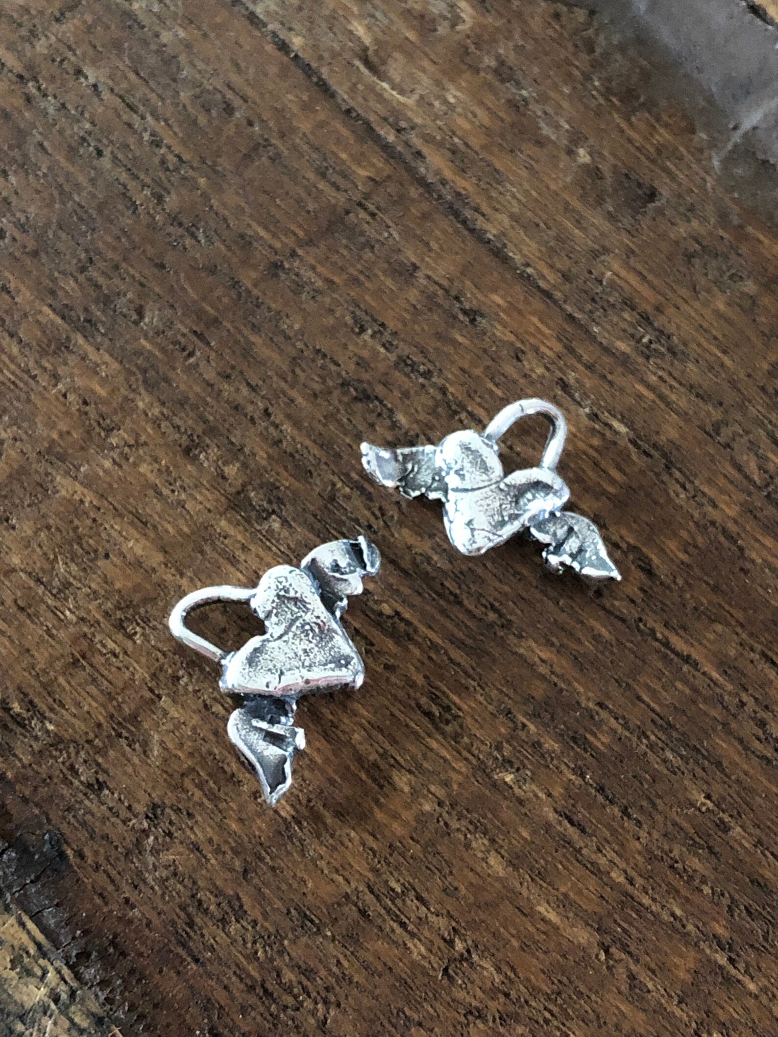 Winged Heart Charm Sterling Silver 001/CH440 - Etsy