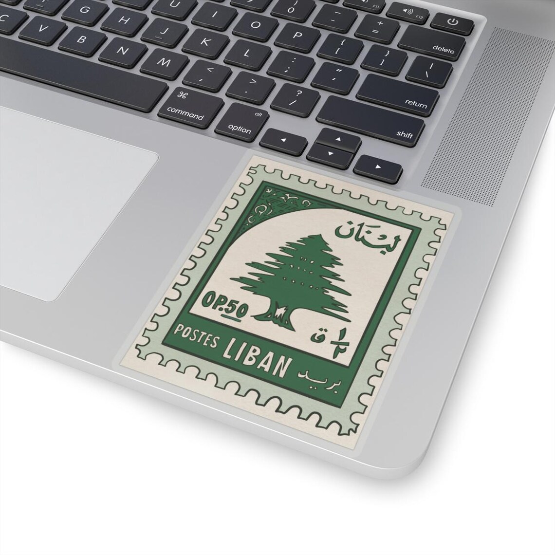 Green Lebanese Post Stamp Stickers, Vintage Lebanese Stamp Decals ...