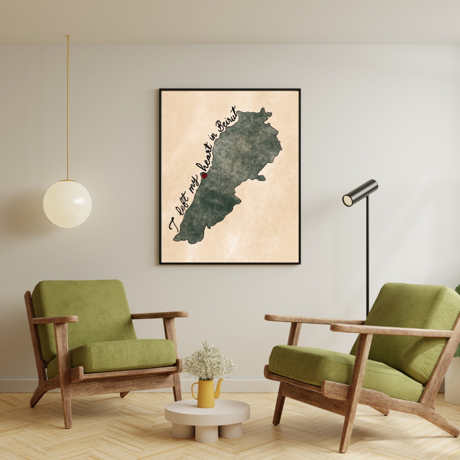 Beirut Lebanon Map Art Print: "i Left My Heart" (digital Download) - Etsy