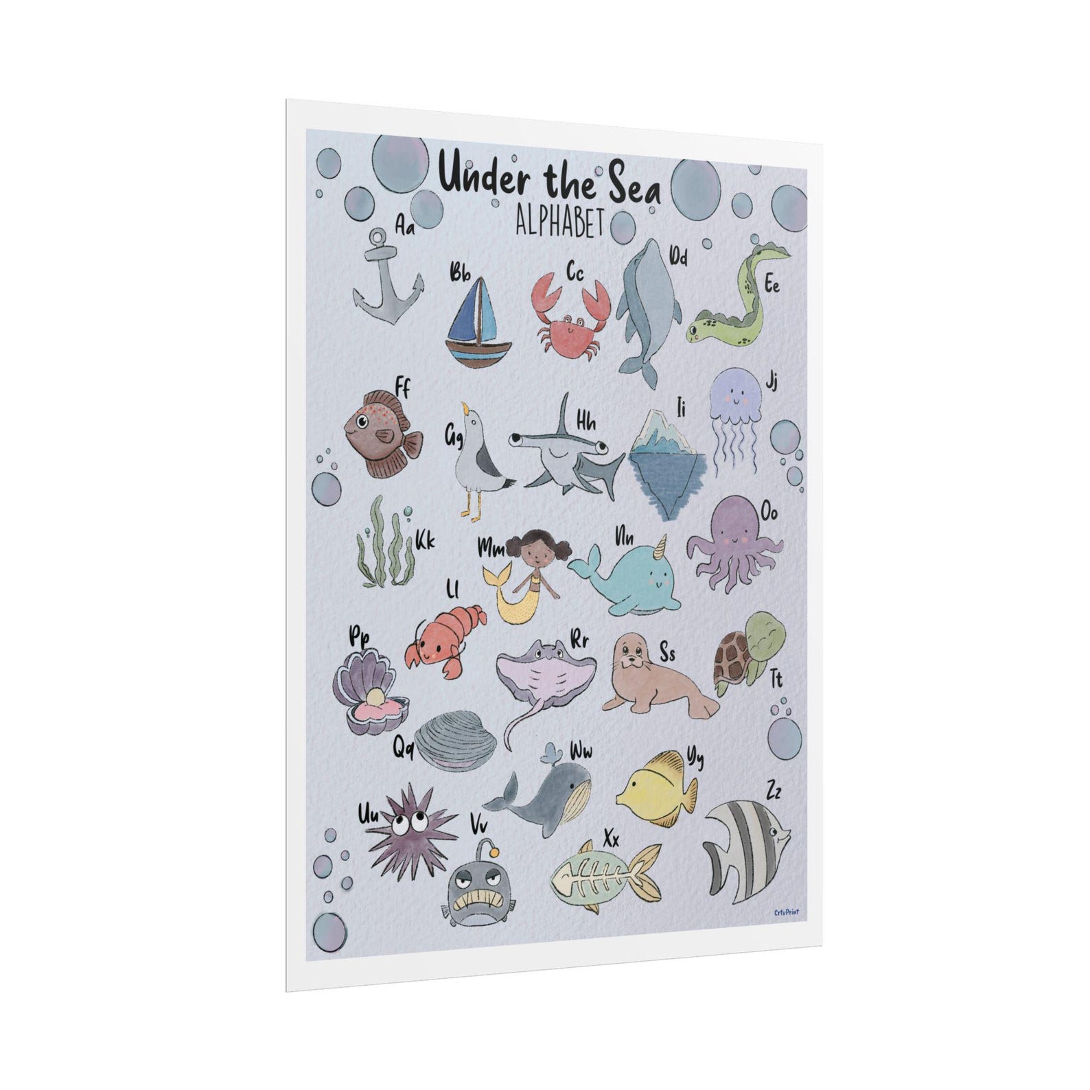 Under the Sea Alphabet, ABC Poster, Ocean Themed Poster, Nursery ...