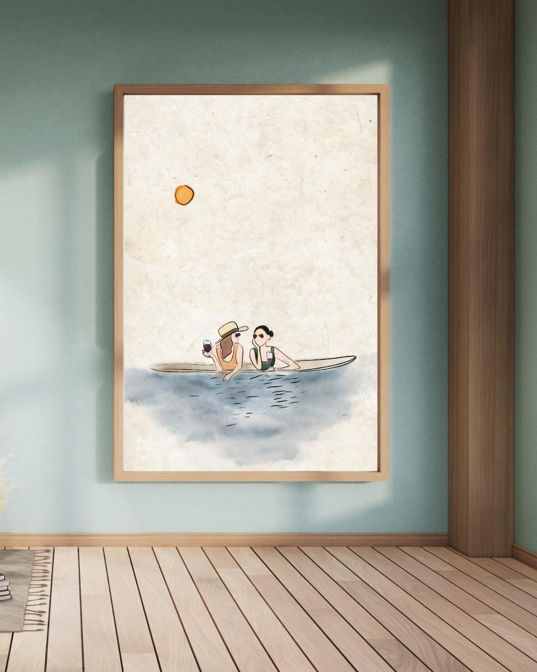 Girls Beach Day Print, Boho Summer Wall Art (digital Download) - Etsy