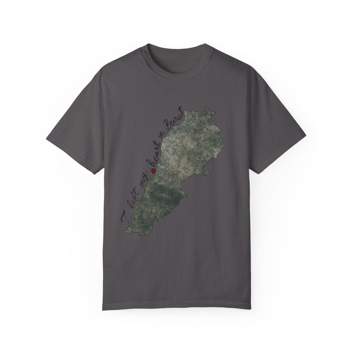 Beirut Lebanon Map Green Unisex T-shirt, Heart Graphic Tee, Travel ...