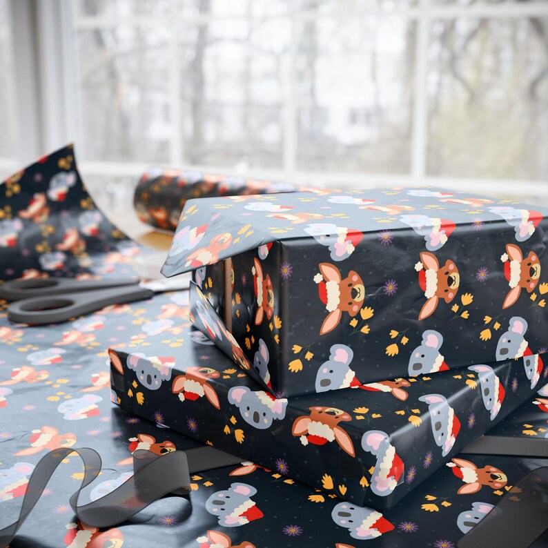 Aussie Australian, Koala, Kangaroo, Christmas Wrapping Paper, Christmas ...