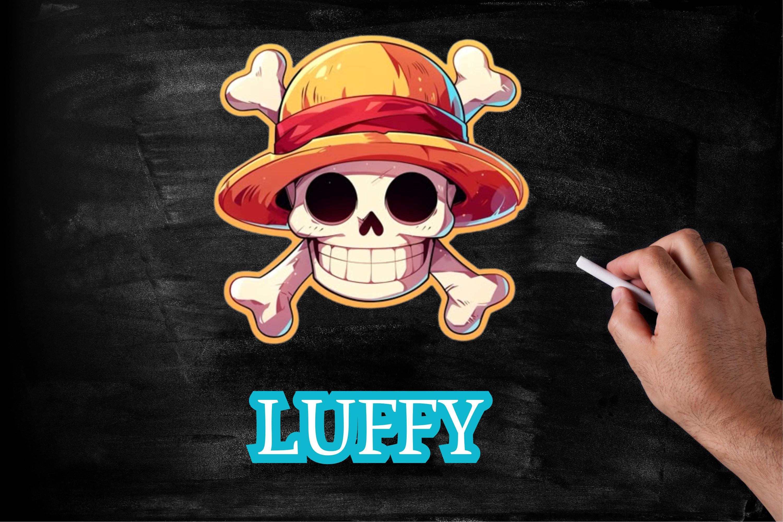 LUFFY Stickers Anime Digital Downloads Cap Stickers PNG Gift for Him ...