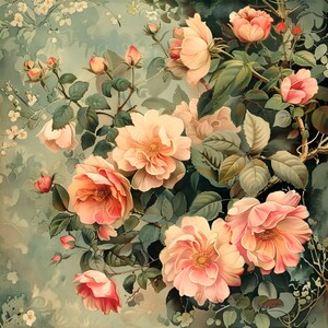 10 Printable Instant Download | Vintage Victorian Floral Paper, Journal ...