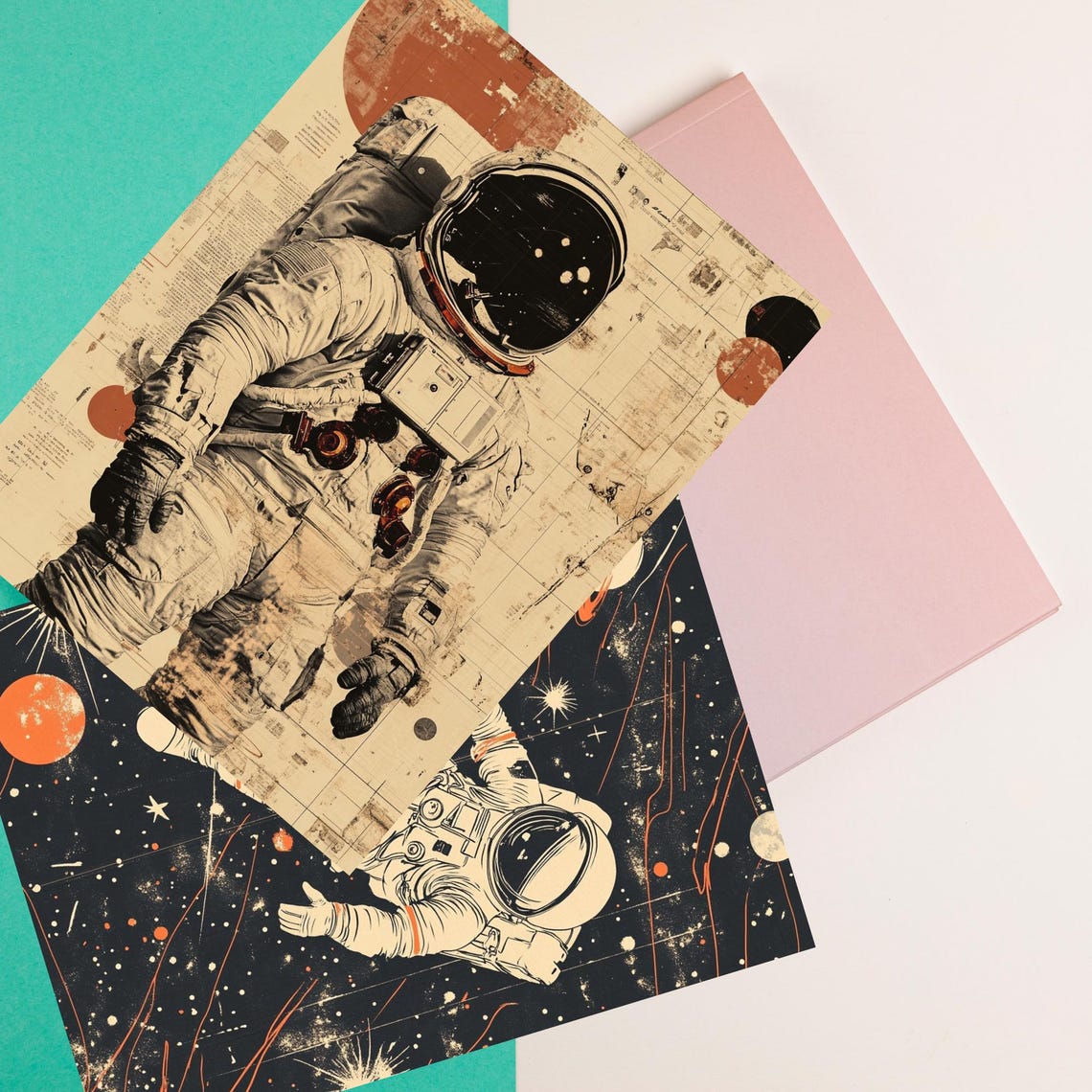 23 Vintage Space Exploration Scrapbooking Papers – Digital Download - Etsy