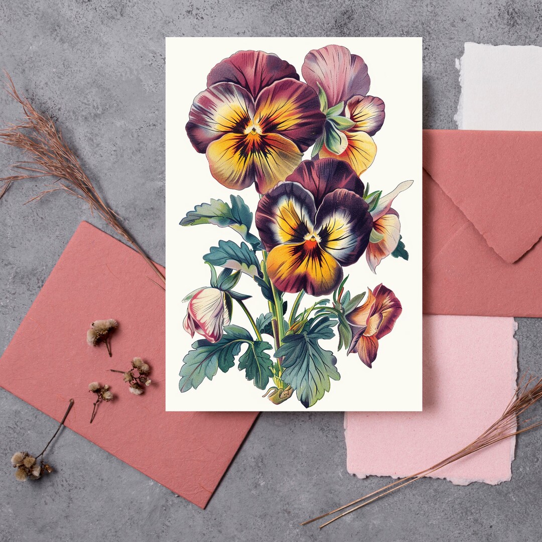 15 Watercolor Viola Flowers Scrapbook Paper | Viola Flower Clipart ...