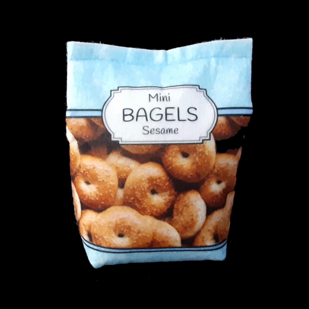 Felt Food Mini Bagel Bag Toy, Pretend Play Food for Kids, Grocery Store ...