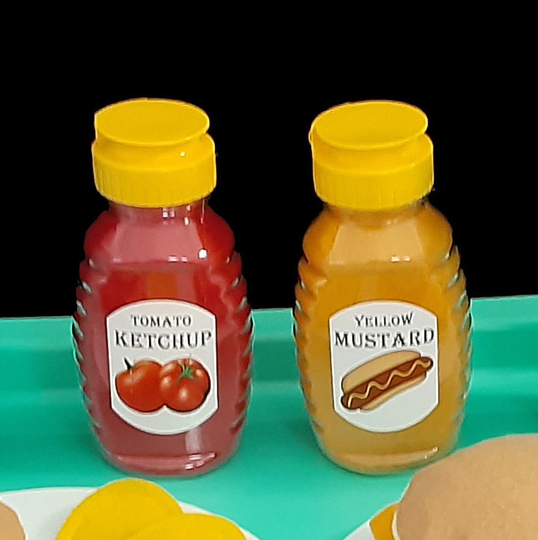 Pretend Play Ketchup and Mustard Bottles: Educational Toy - Etsy