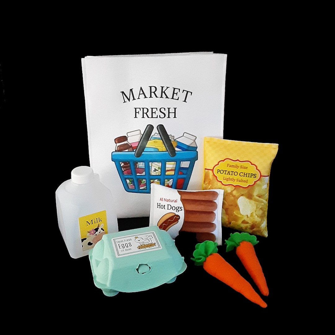 Felt Food Grocery Set With Bag for Pretend Food Play, Pretend Food for ...