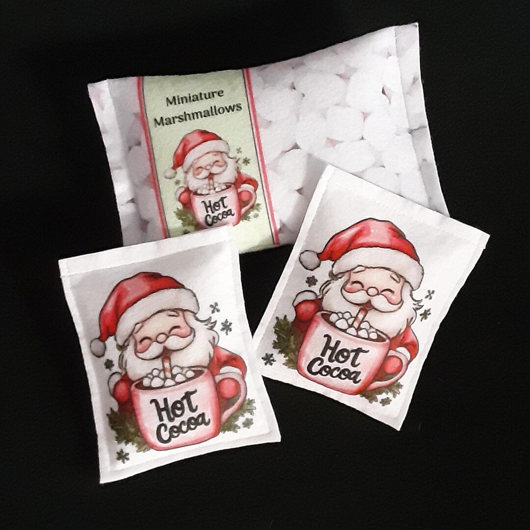 Felt Food Christmas Santa Marshmallow Bag & Hot Chocolate Packets - Etsy