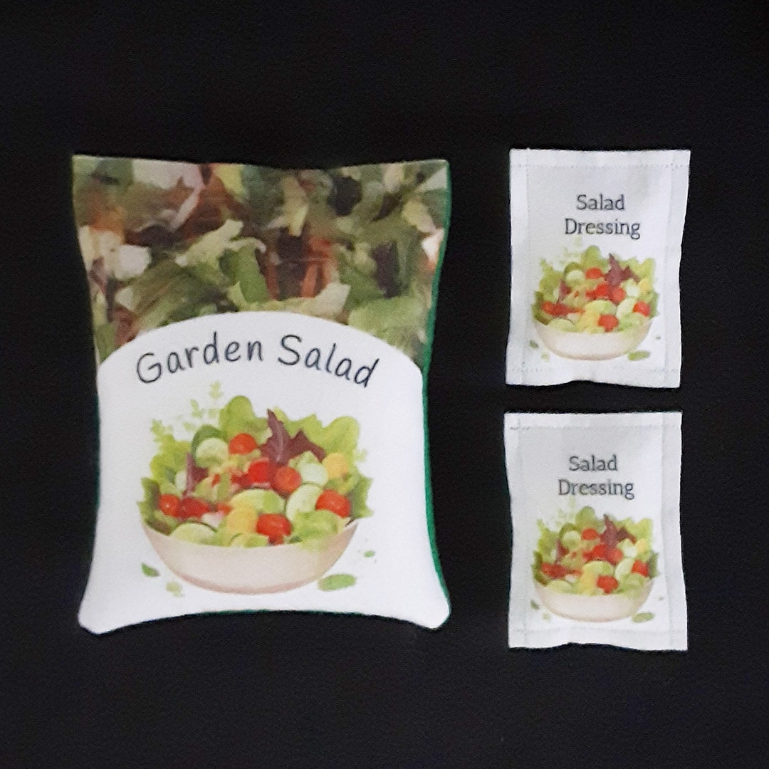 Felt Food Salad Bag & Dressing Packets: Pretend Play Food - Etsy