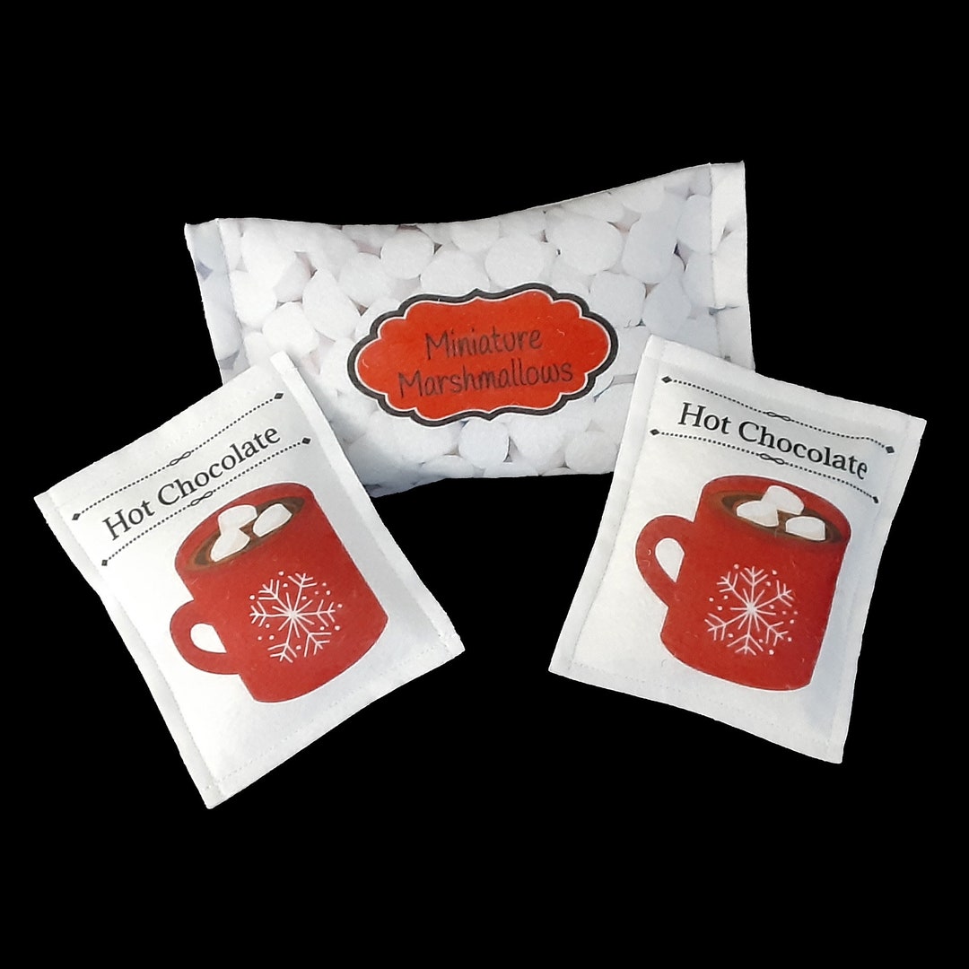 Felt Food Marshmallow Bag With Hot Chocolate Packets for Pretend Food ...