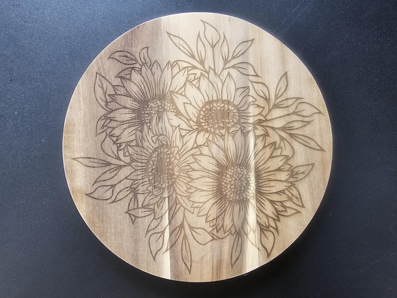 Sunflower Engraved Cutting Board - Etsy