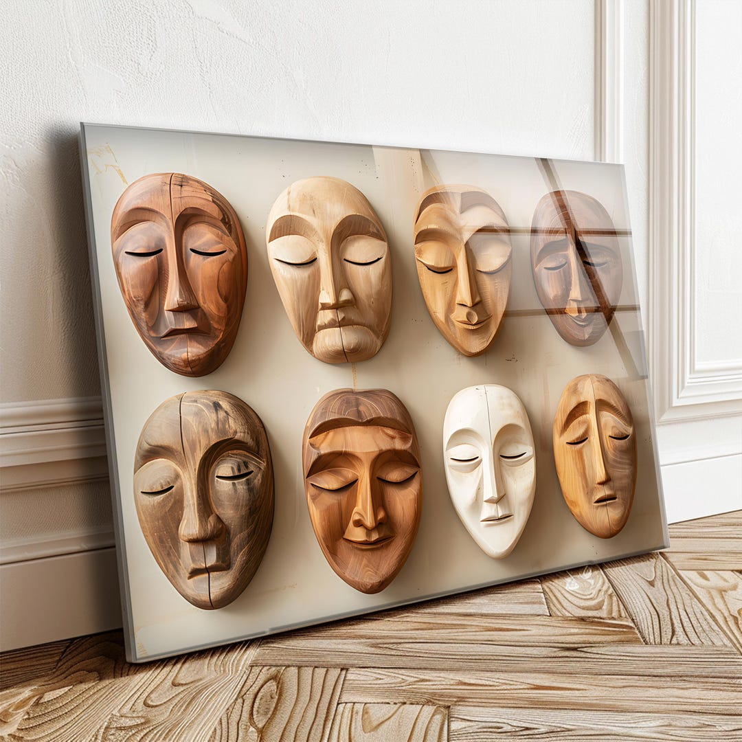 Masks Tempered Glass Wall Art –wall Decor - Wall Hanging-home Decor-uv ...